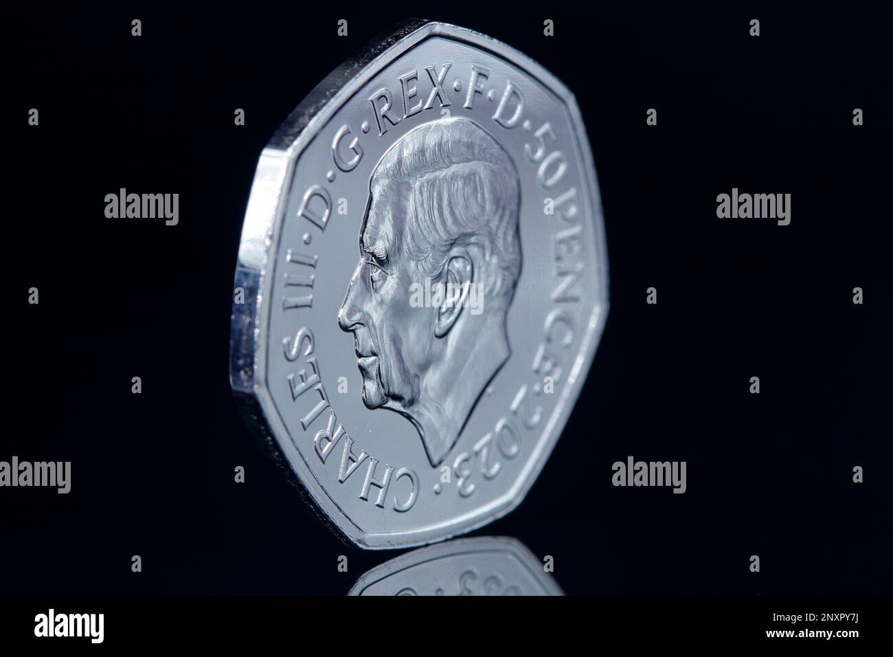 The first King Charles 50p coin of 2023. The reverse features Professor ...