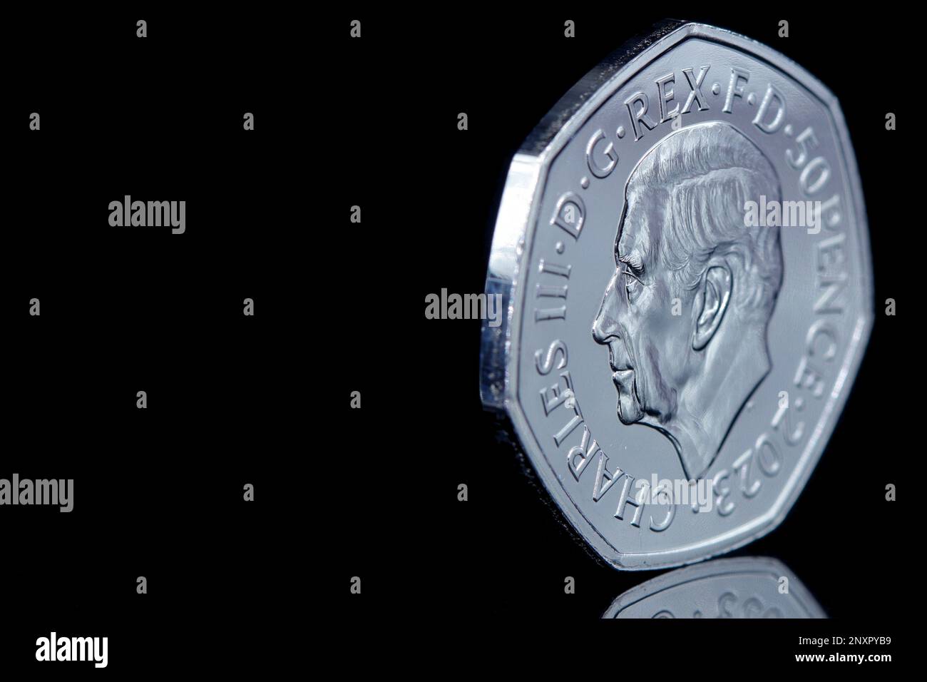 The first King Charles 50p coin of 2023. The reverse features Professor ...