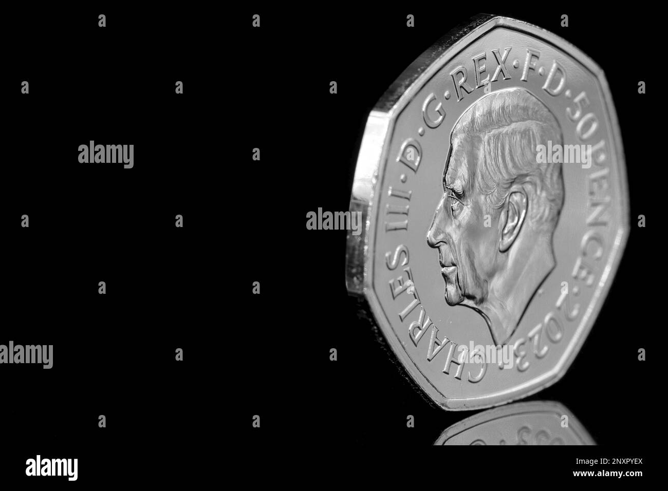 The first King Charles 50p coin of 2023. The reverse features Professor ...