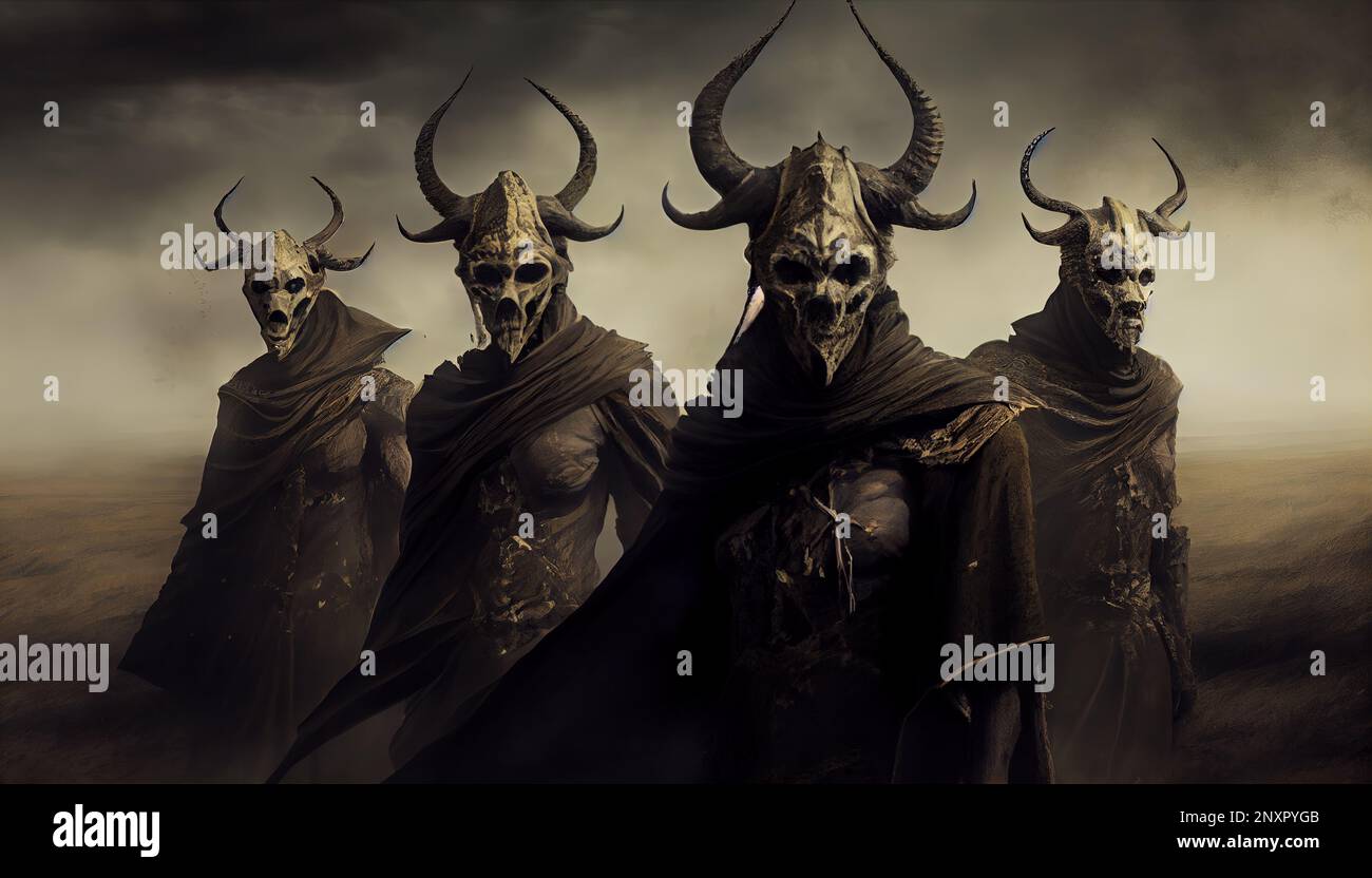 fearful fantasy nightmare creatures command, horror, devil, demon, horn ...