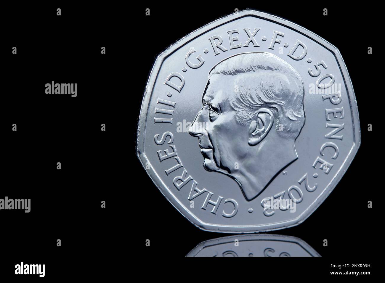 The first King Charles 50p coin of 2023. The reverse features Professor ...