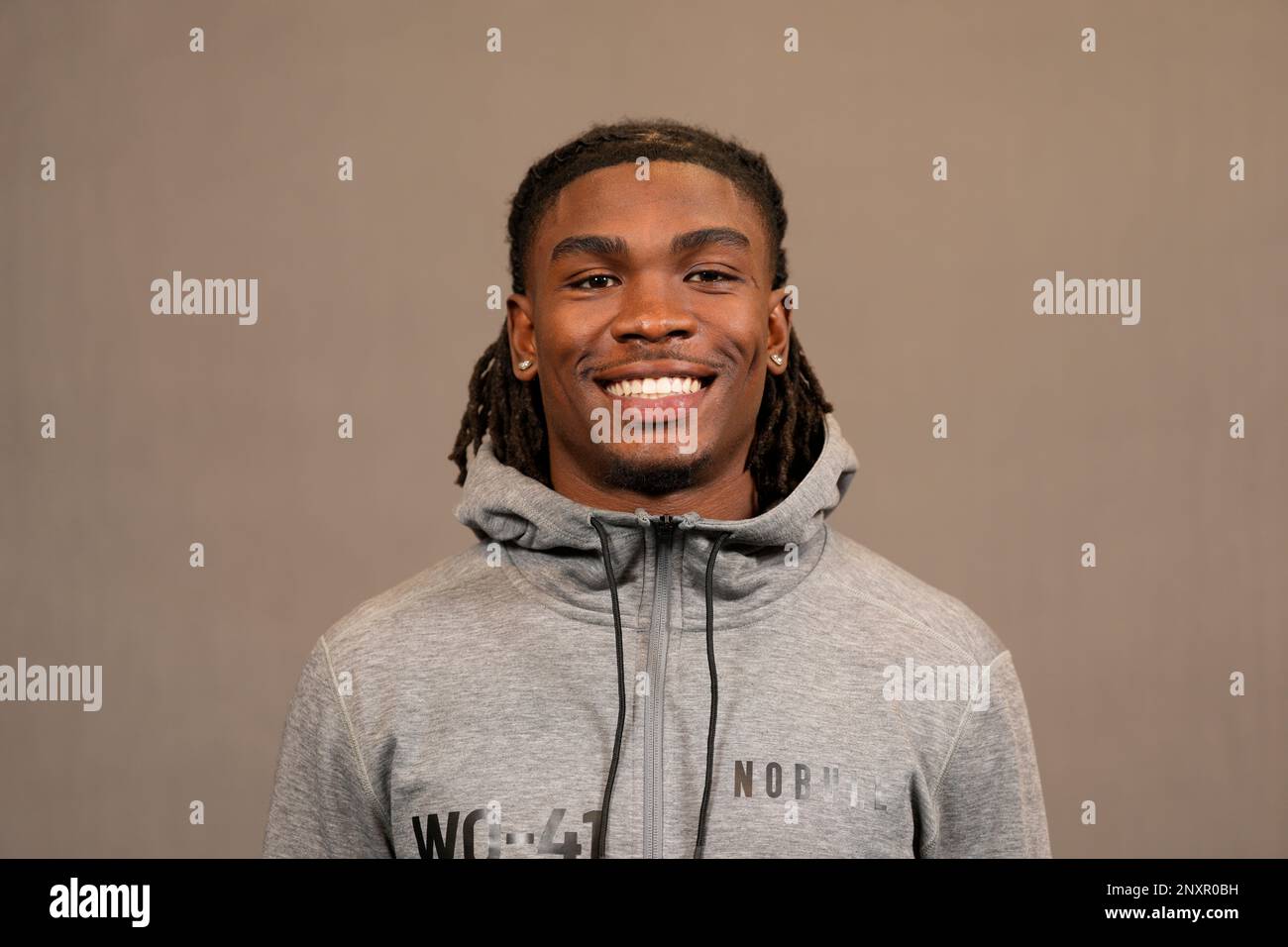 SMU wide receiver Rashee Rice poses for a portrait at the NFL football ...