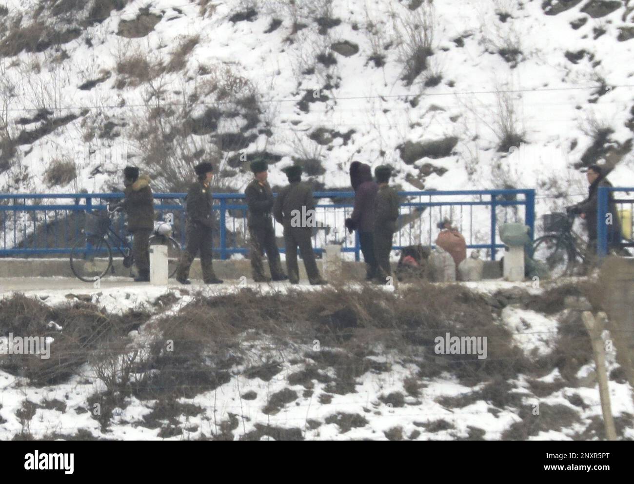 This photo shows Manpo City, the border to the Ji'an City, Jilin of ...