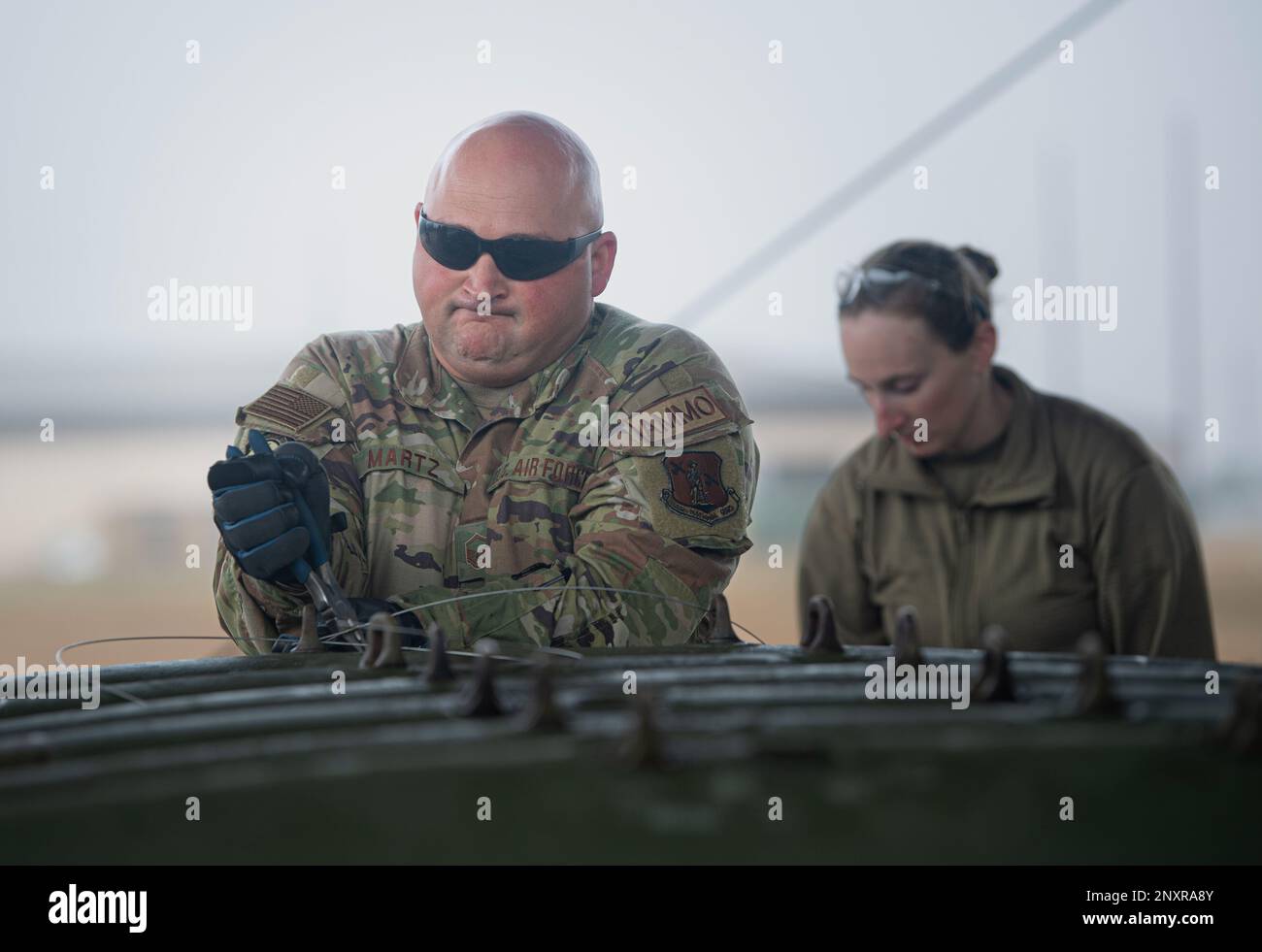 A U.S. Air Force Airman assigned to the 122nd Fighter Wing, Indiana Air ...