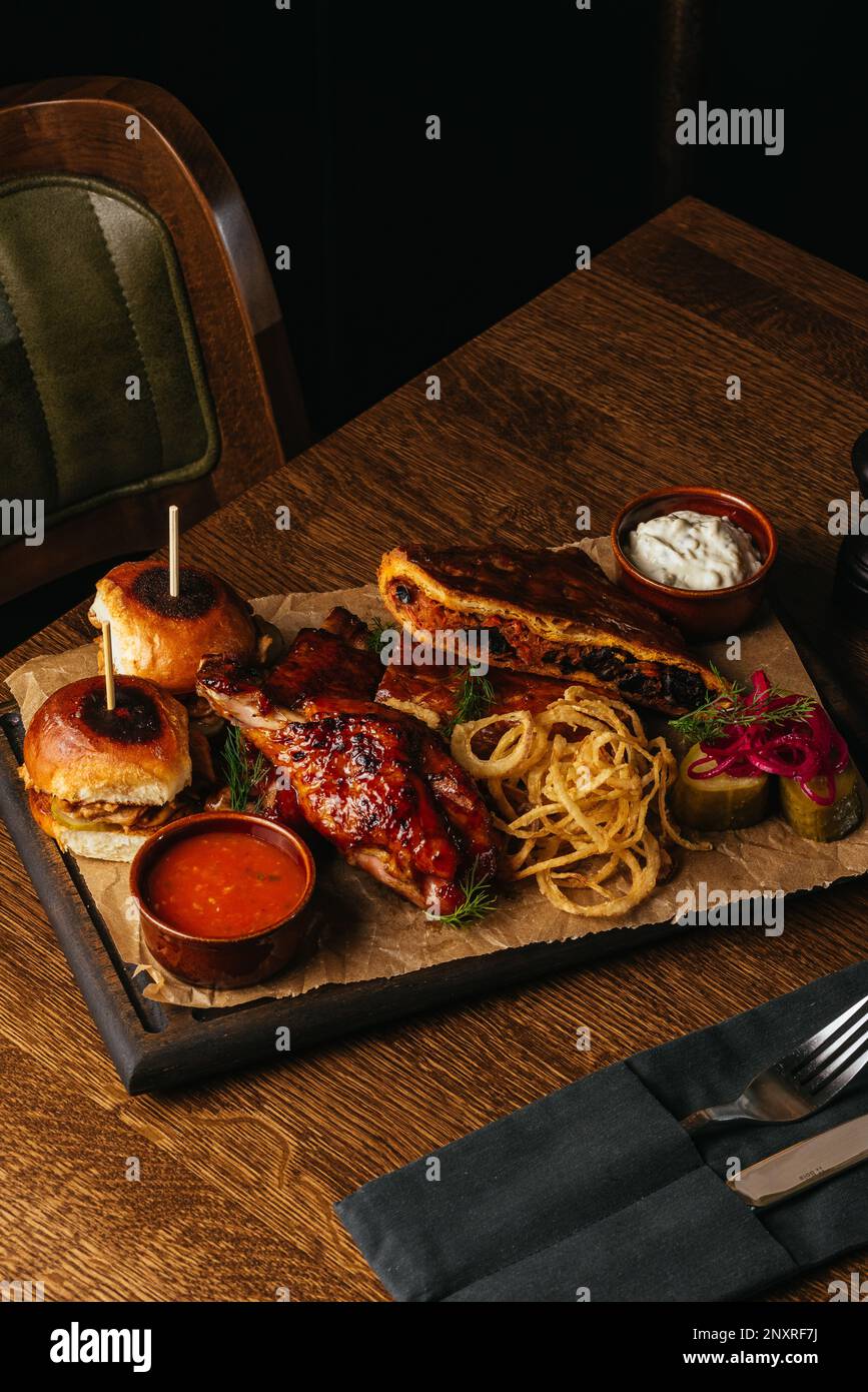 Food in restrain. Restaurant menu Stock Photo - Alamy