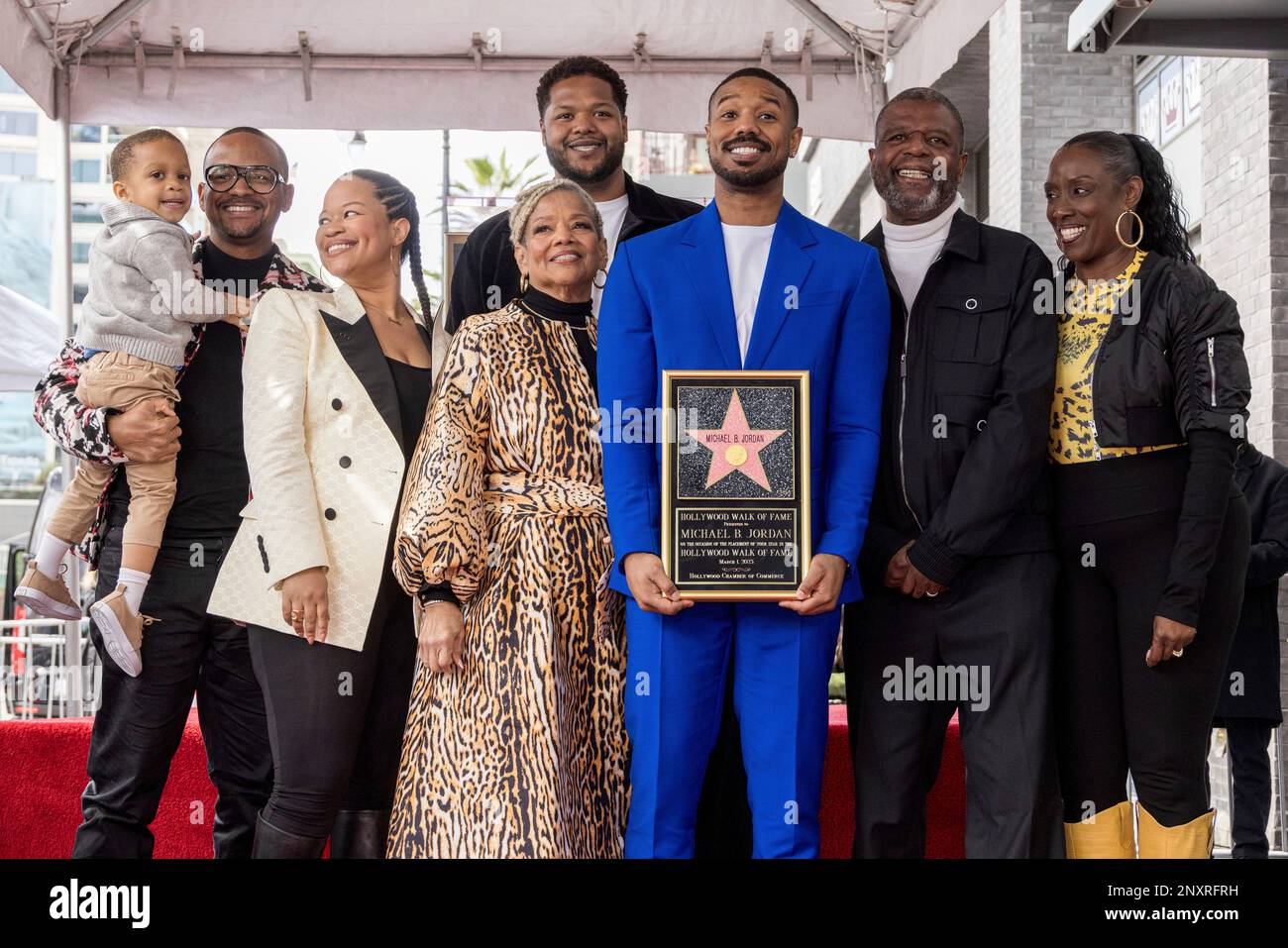 The Jordan family along with Michael B. Jordan, third right, known for ...