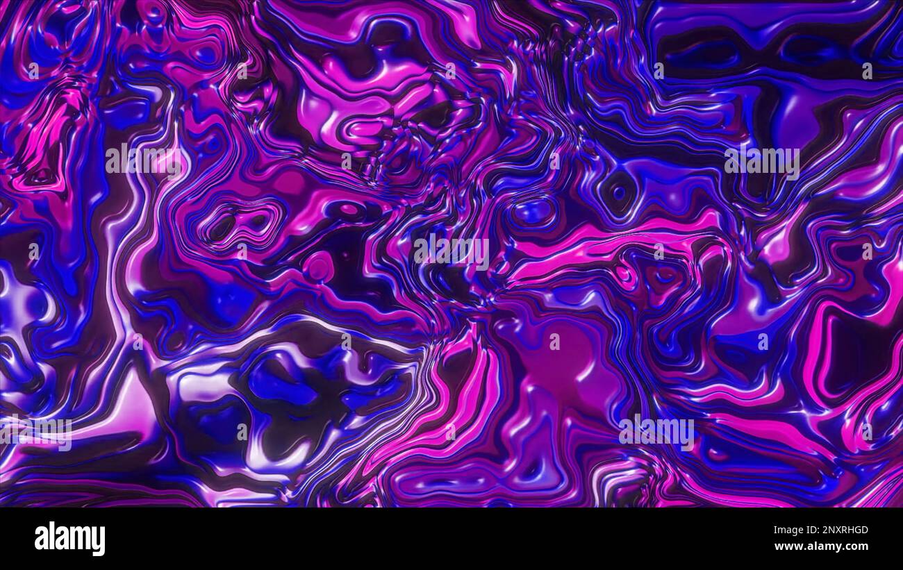 Blue and pink slime. Motion.A liquid spreading in different directions ...