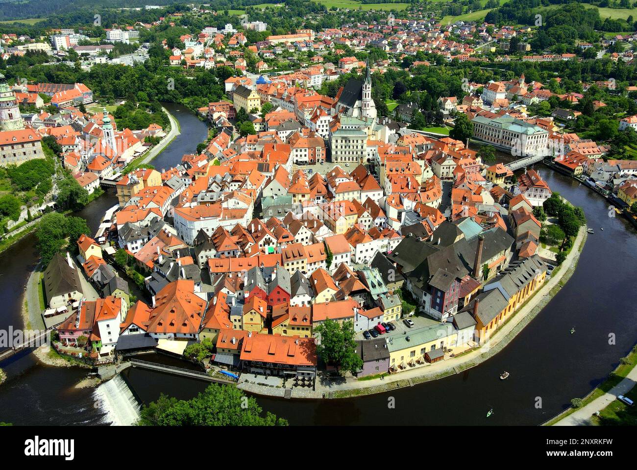 View of Old City from above. Czech Kromlov. Euro trip. City in Czech ...