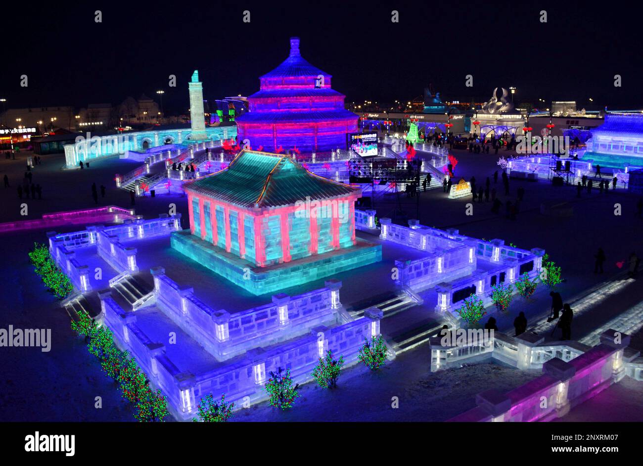 In this Jan. 2, 2018 photo, visitors walk among the attractions at the ...