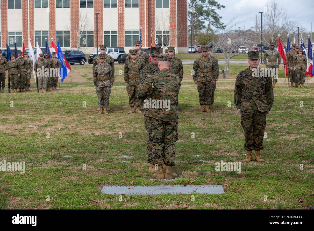 U.S. Marine Corps Sgt. Maj. Jeremy P. Johnson, the outgoing sergeant ...
