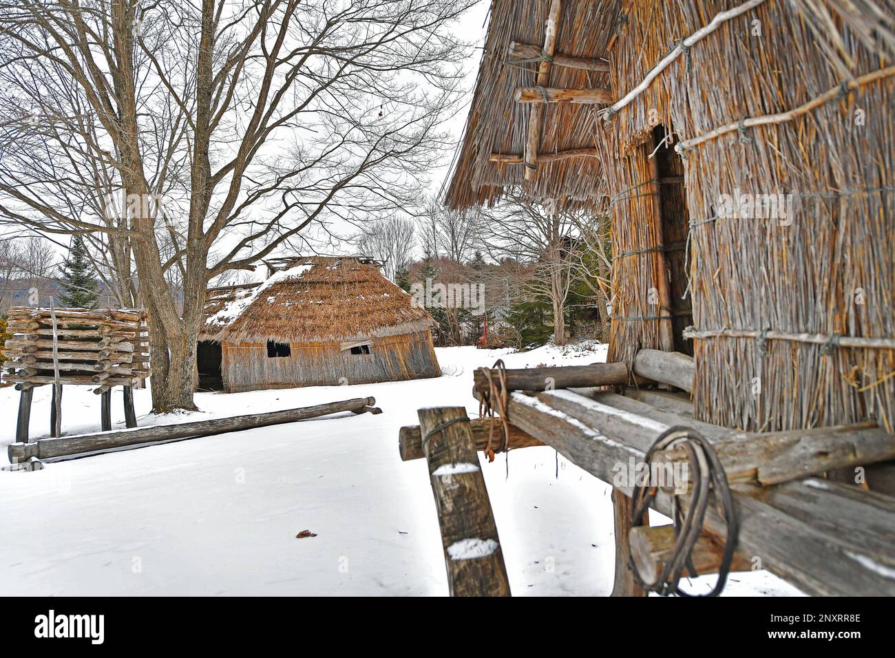 A picture taken on Dec, 2017 shows rebuilt Cise, traditional Ainu ...
