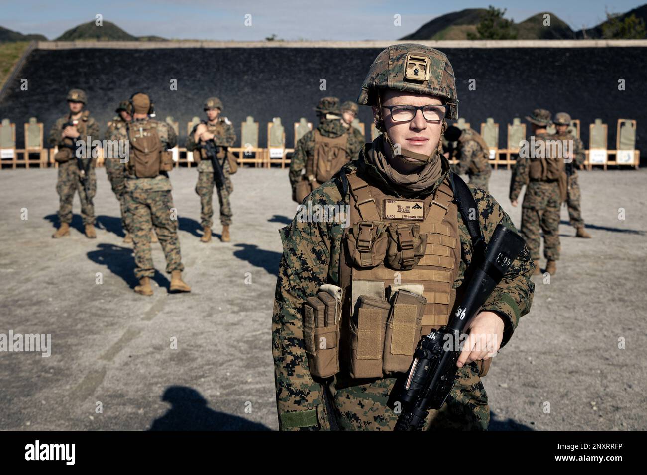 U.S. Marine Corps Lance Cpl. Samuel Freed, an engineer equipment ...