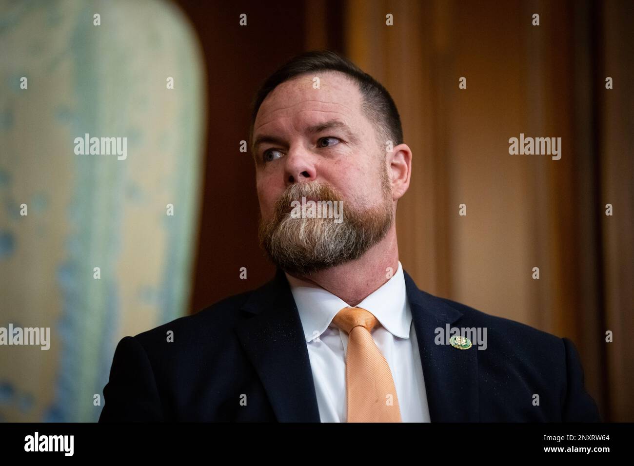Representative Aaron Bean (R-FL) during a press event highlighting the ...