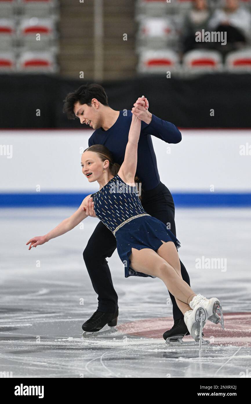 Ava KEMP & Yohnatan ELIZAROV (CAN), during Junior Pairs Short Program ...