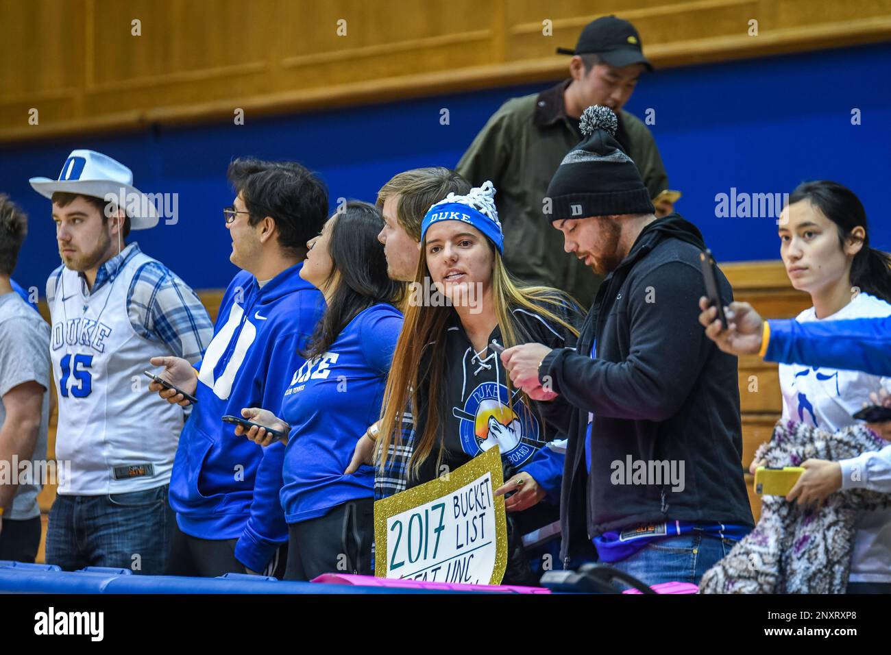 DURHAM, NC - DECEMBER 30: Duke Blue Devils fans during the men's ...