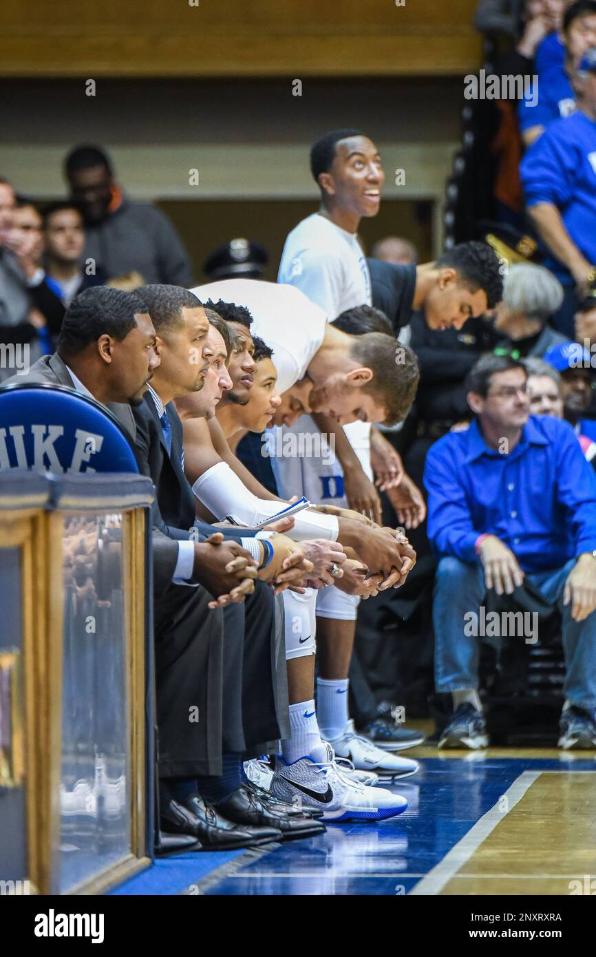 DURHAM, NC - DECEMBER 30: Duke Blue Devils bench during the men's ...
