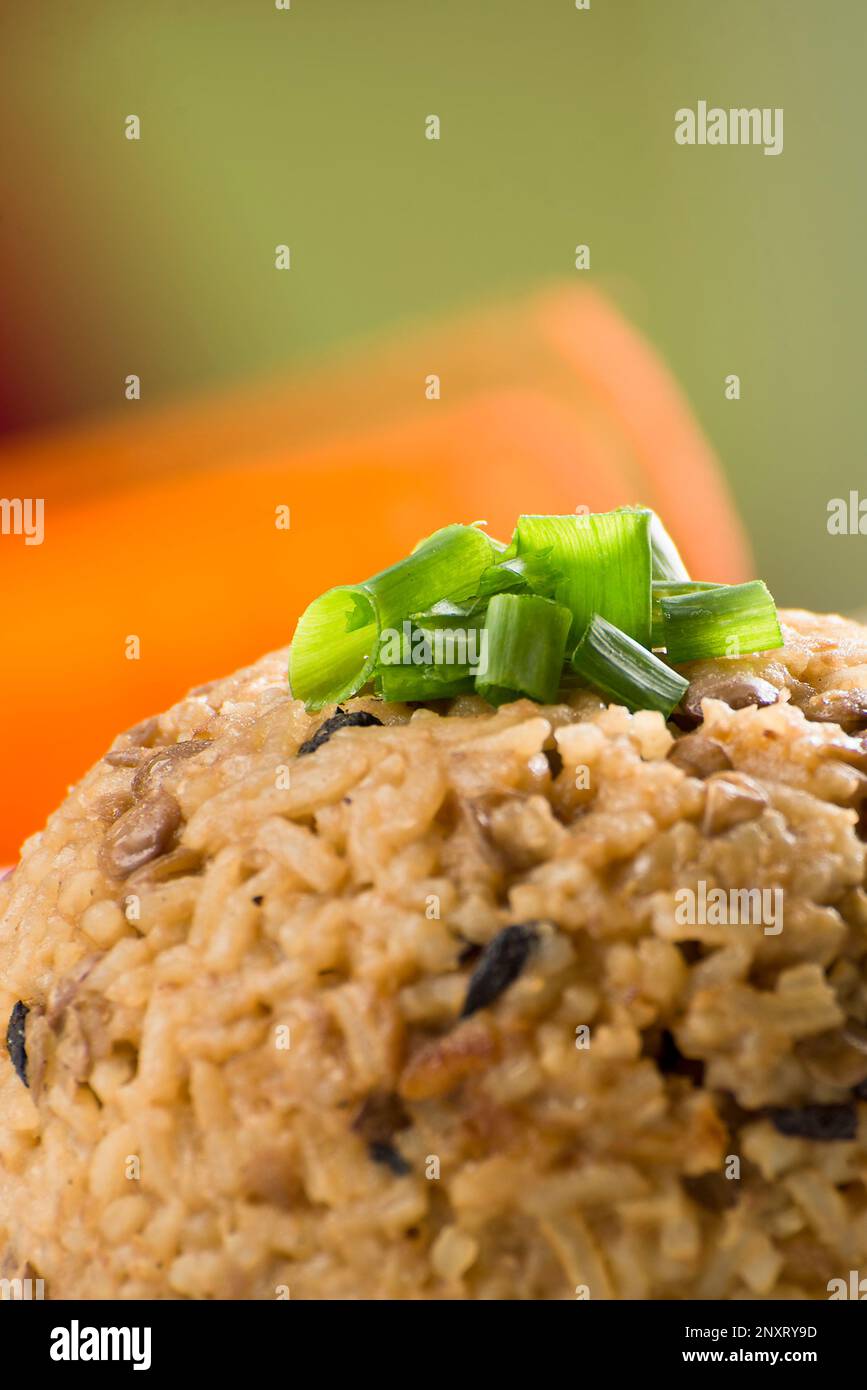 majdra; rice with lentil arab food mediterranean Stock Photo - Alamy