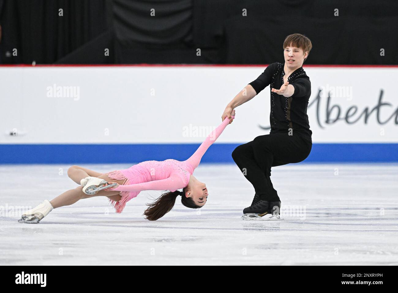 Sophia BARAM & Daniel TIOUMENTSEV (USA), during Junior Pairs Short ...