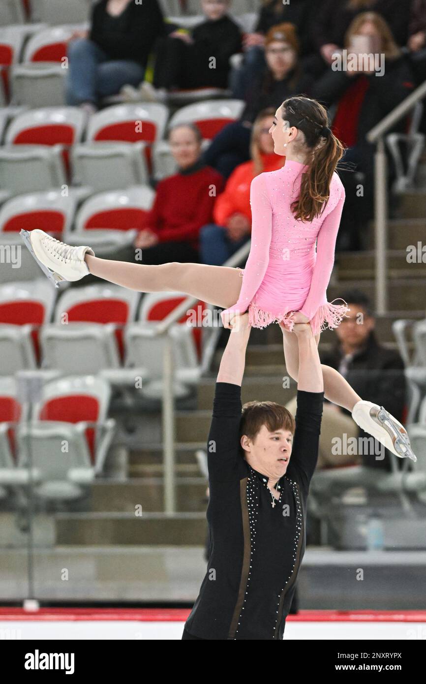 Sophia BARAM & Daniel TIOUMENTSEV (USA), during Junior Pairs Short ...