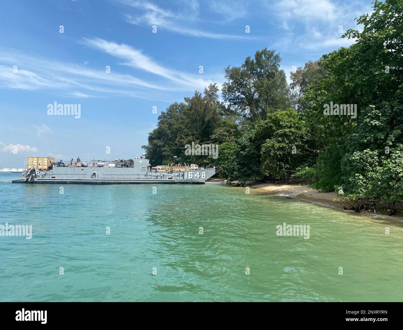 230112-N-YQ414-191 PULAU SUDONG (Jan. 12, 2023) Landing Craft, Utility ...