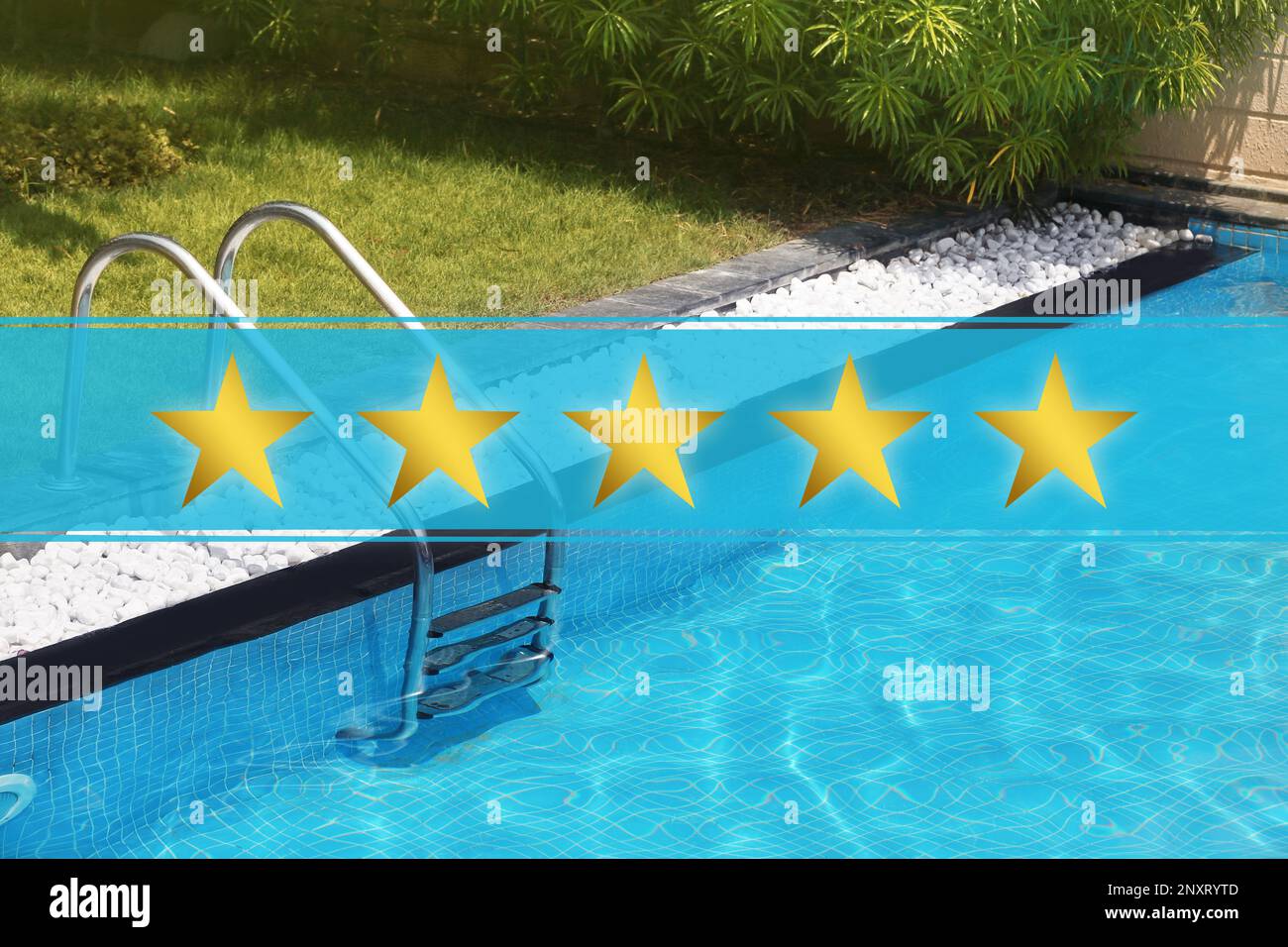 Modern swimming pool with stairs at five star hotel Stock Photo - Alamy