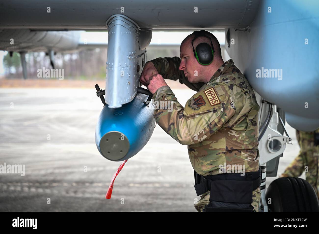 U.S. Air Force Senior Airman Warner Stiegler, a weapons specialist from ...