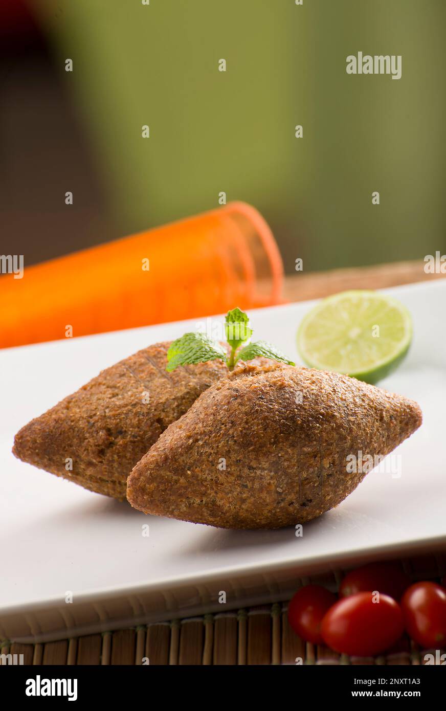 arab food Fried meat balls kubbeh Stock Photo - Alamy