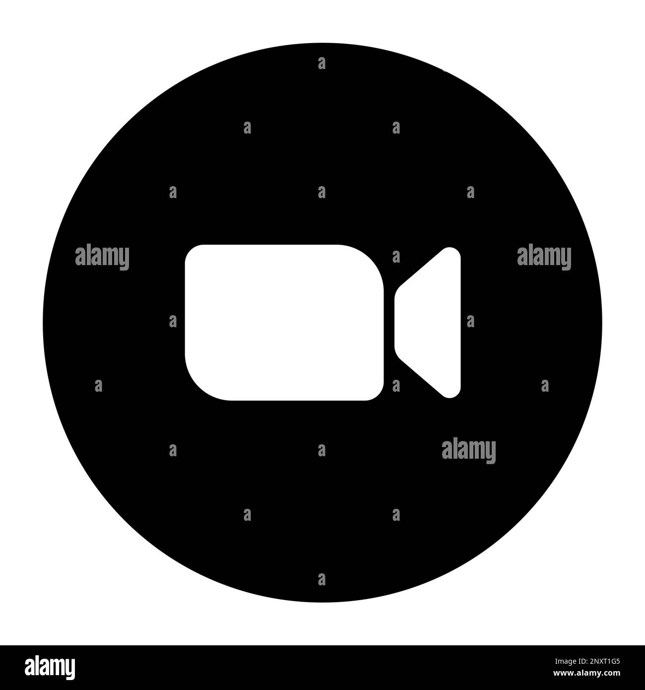 Zoom social media app icon. Black silhouete circle shape vector ...