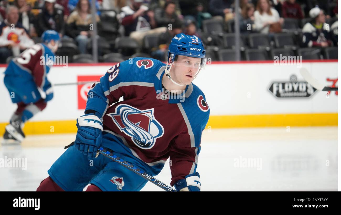 Colorado Avalanche center Ben Meyers (59) in the second period of an ...