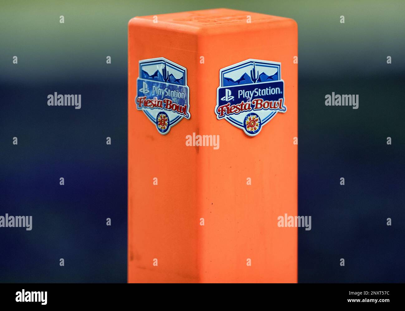 GLENDALE, AZ - DECEMBER 30: A pylon with the Fiesta Bowl logo is shown ...