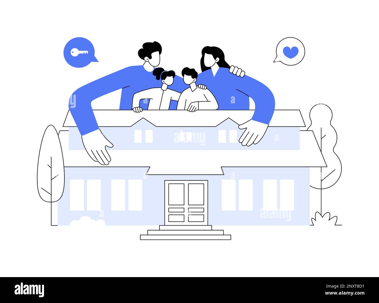 Family house abstract concept vector illustration Stock Vector Image ...