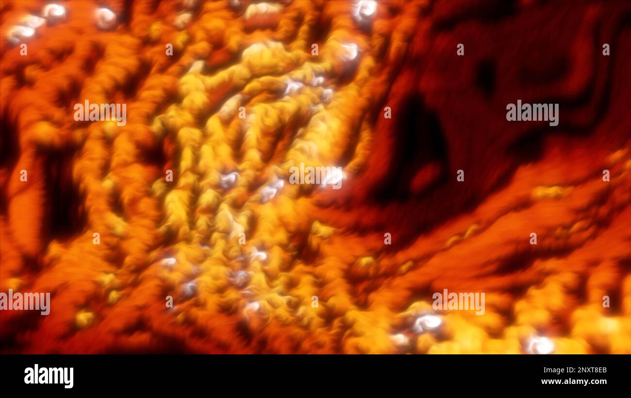 Green and orange background. Motion. Boiling mass with white beads ...