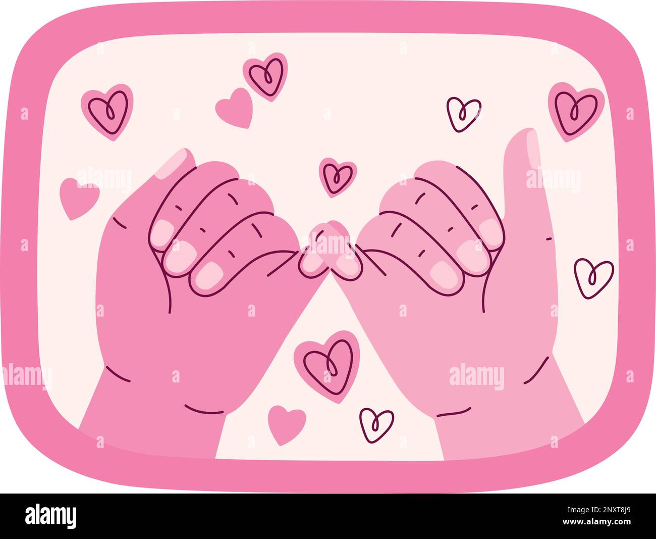 pinky promise hands with hearts Stock Vector Image & Art - Alamy