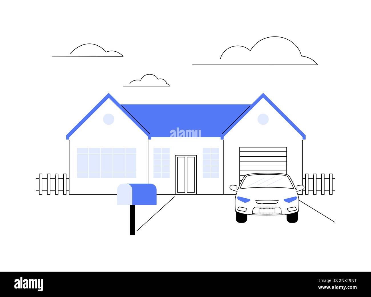 Detached house abstract concept vector illustration Stock Vector Image ...