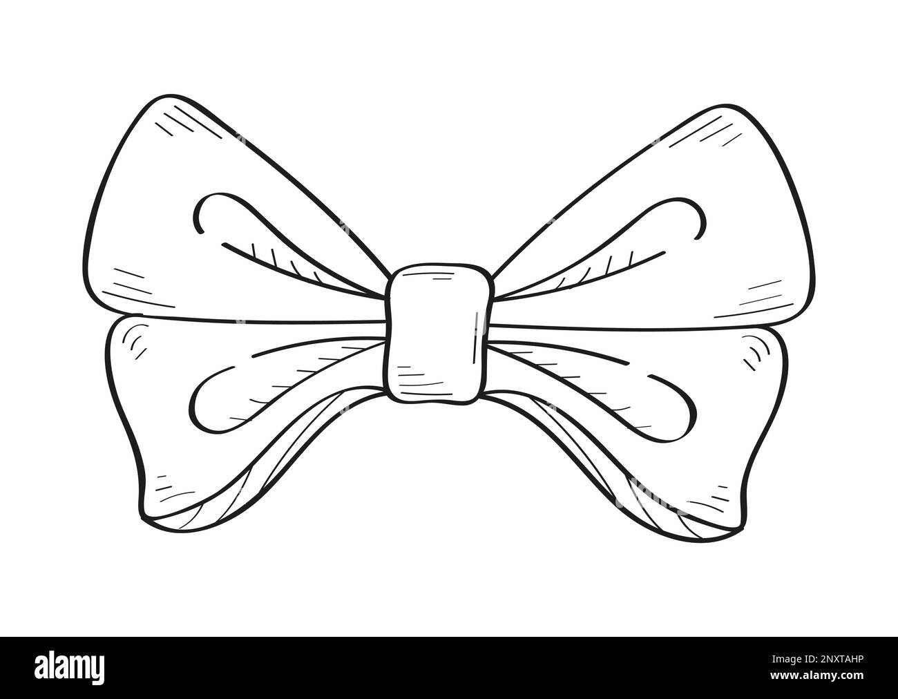 Tie bow vector illustration in doodle style. Vinage neck bow for ...