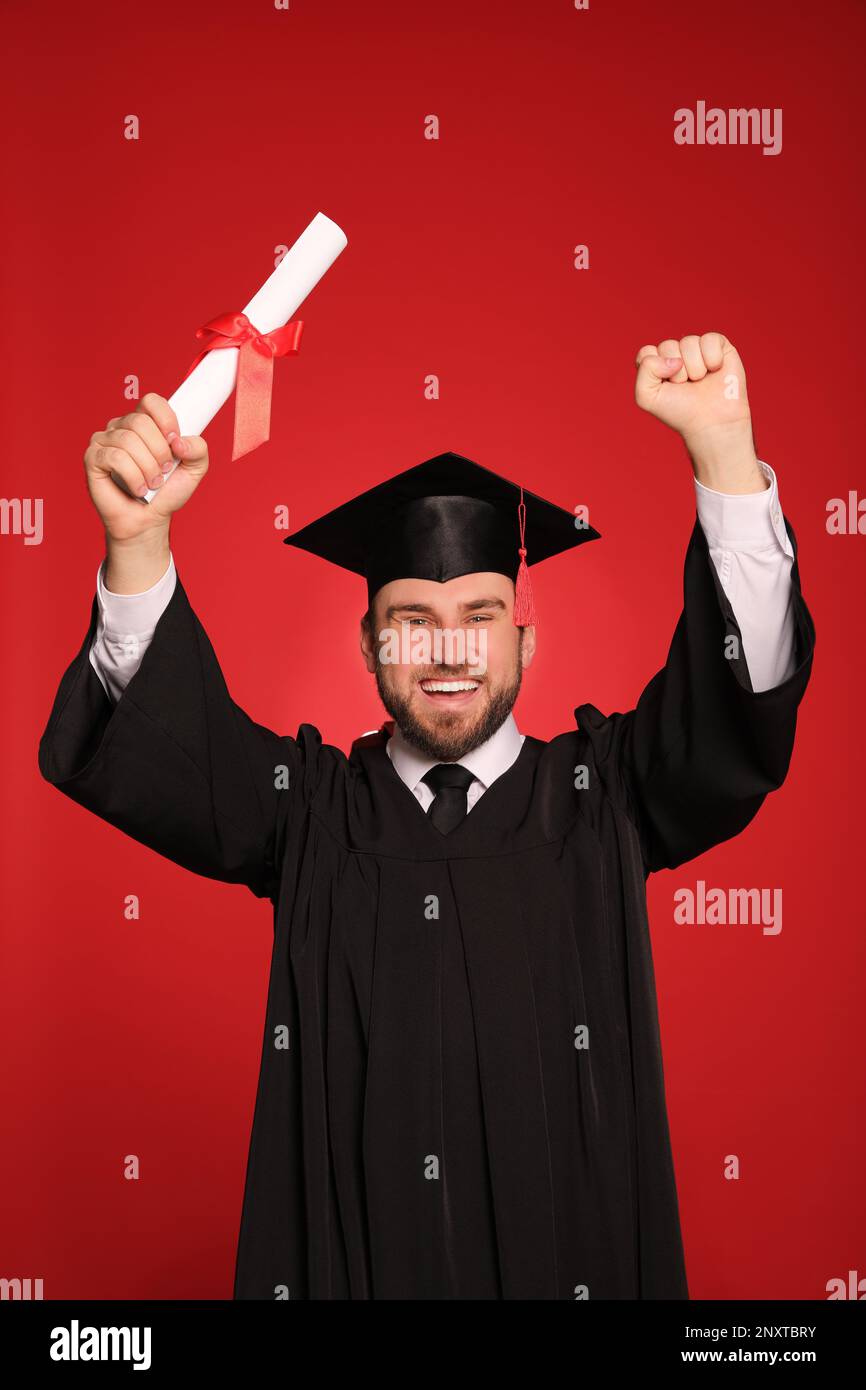 Red Graduation Cap Background
