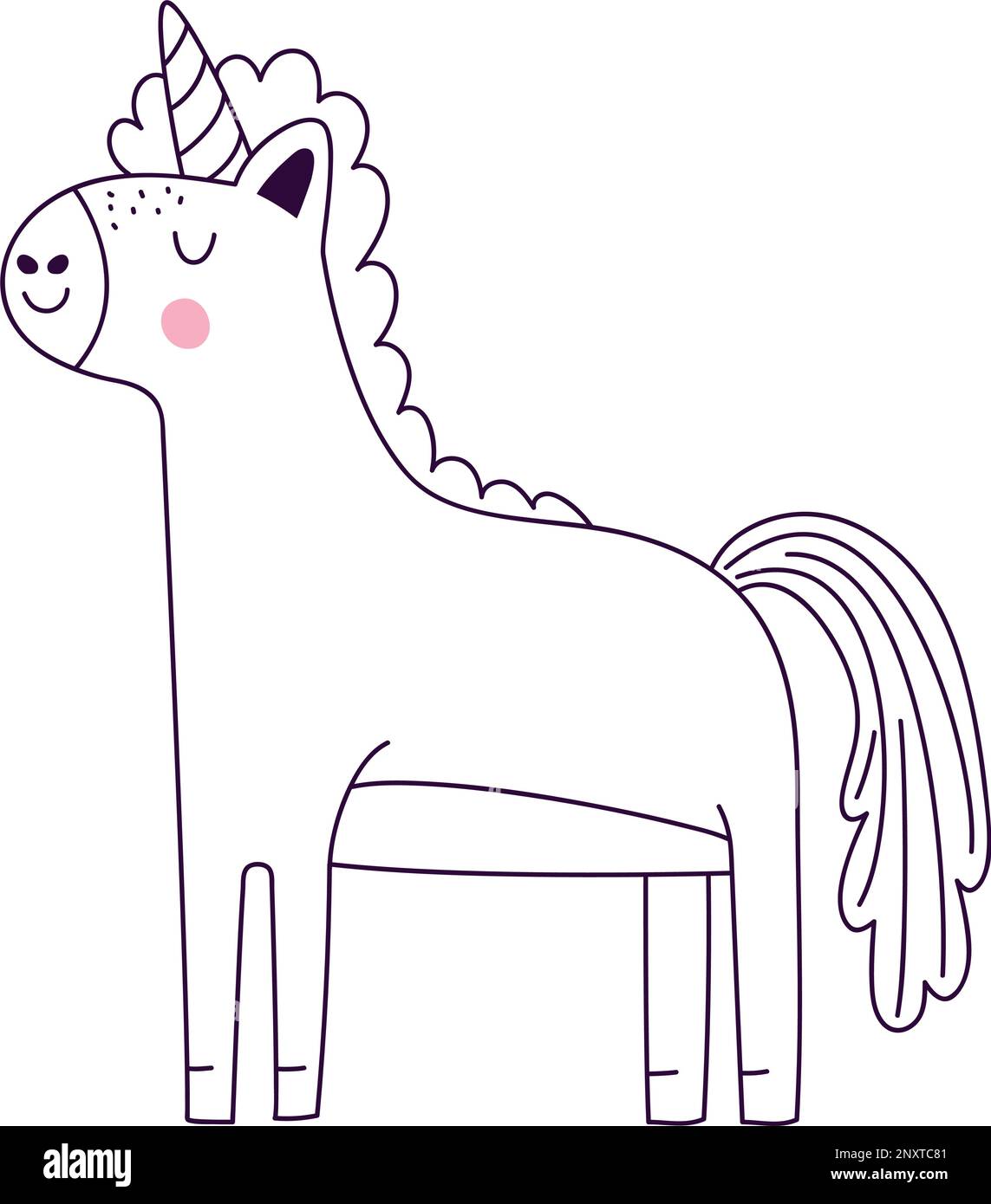 colorless unicorn illustration Stock Vector Image & Art - Alamy