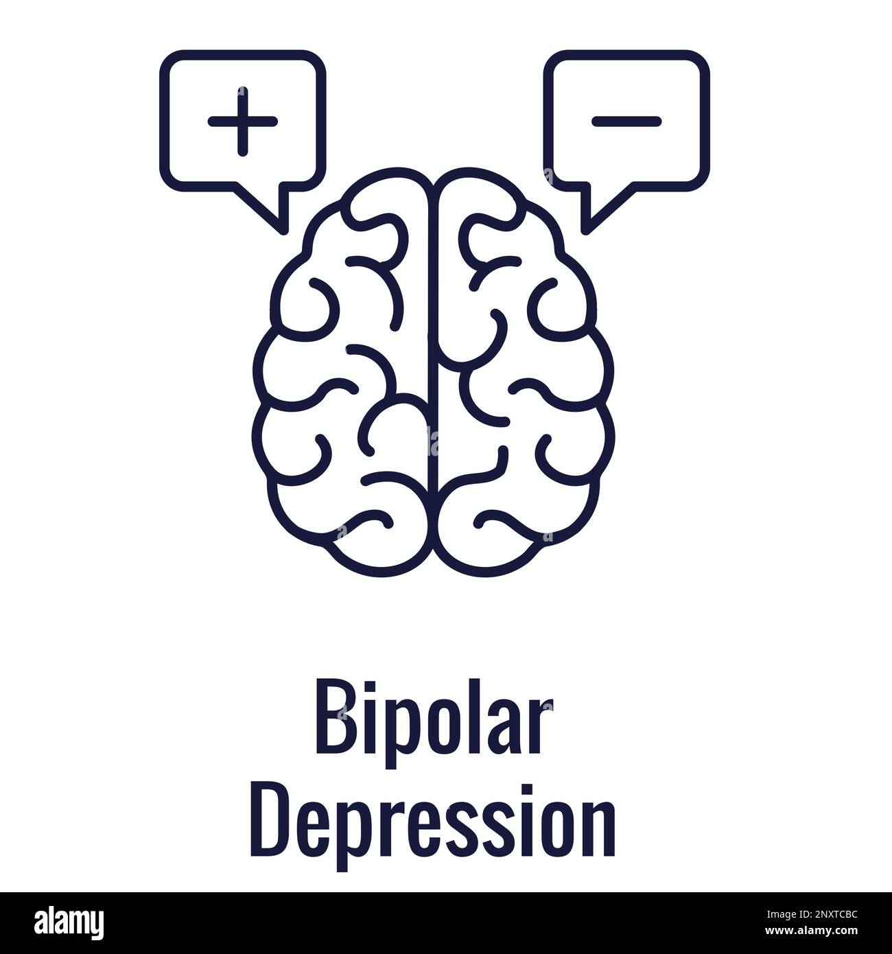 Bipolar Disorder or Depression BP Icon Set Showing Mental Health Icons ...