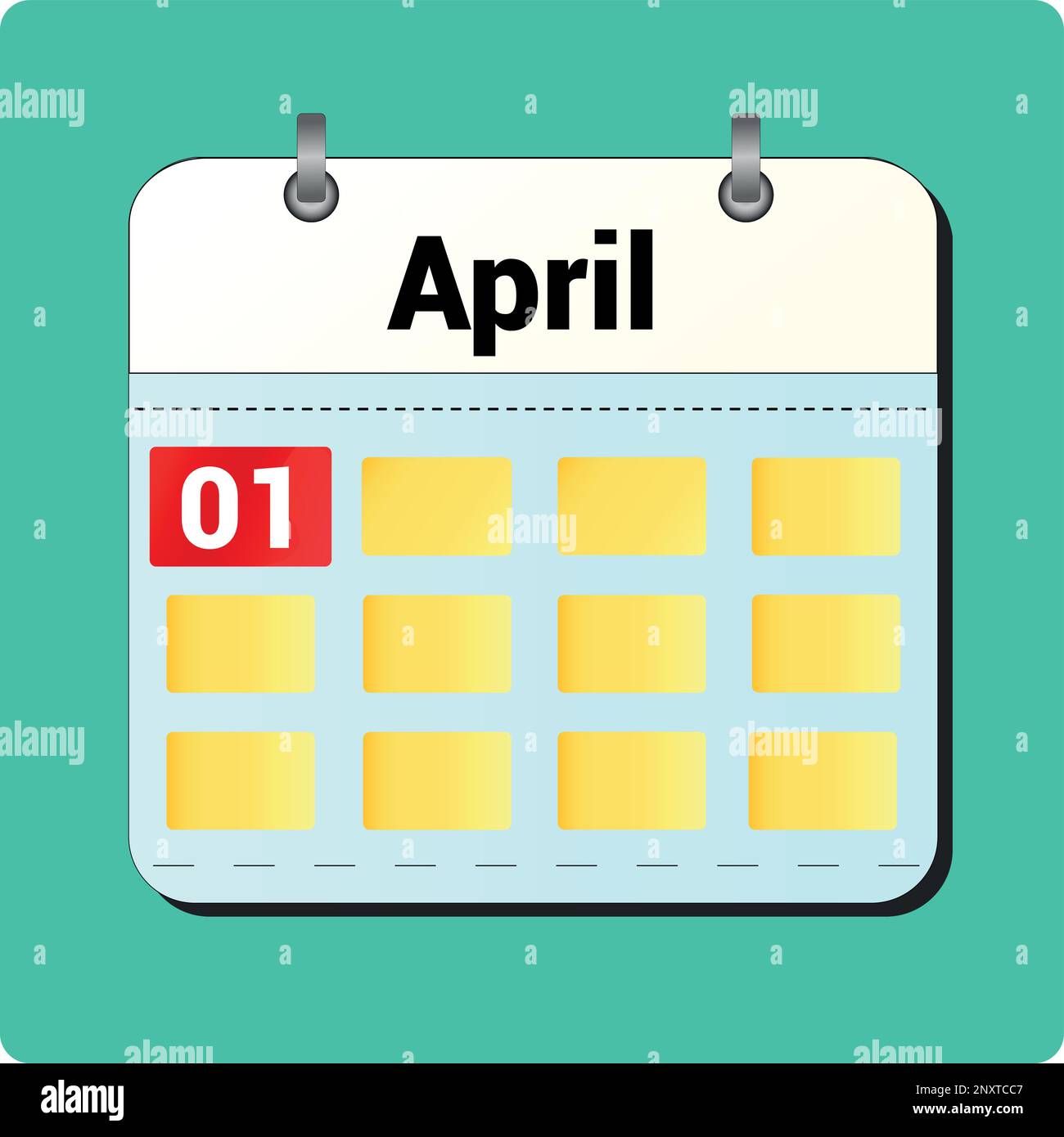 calendar vector drawing, date April 01 on the page Stock Vector Image ...