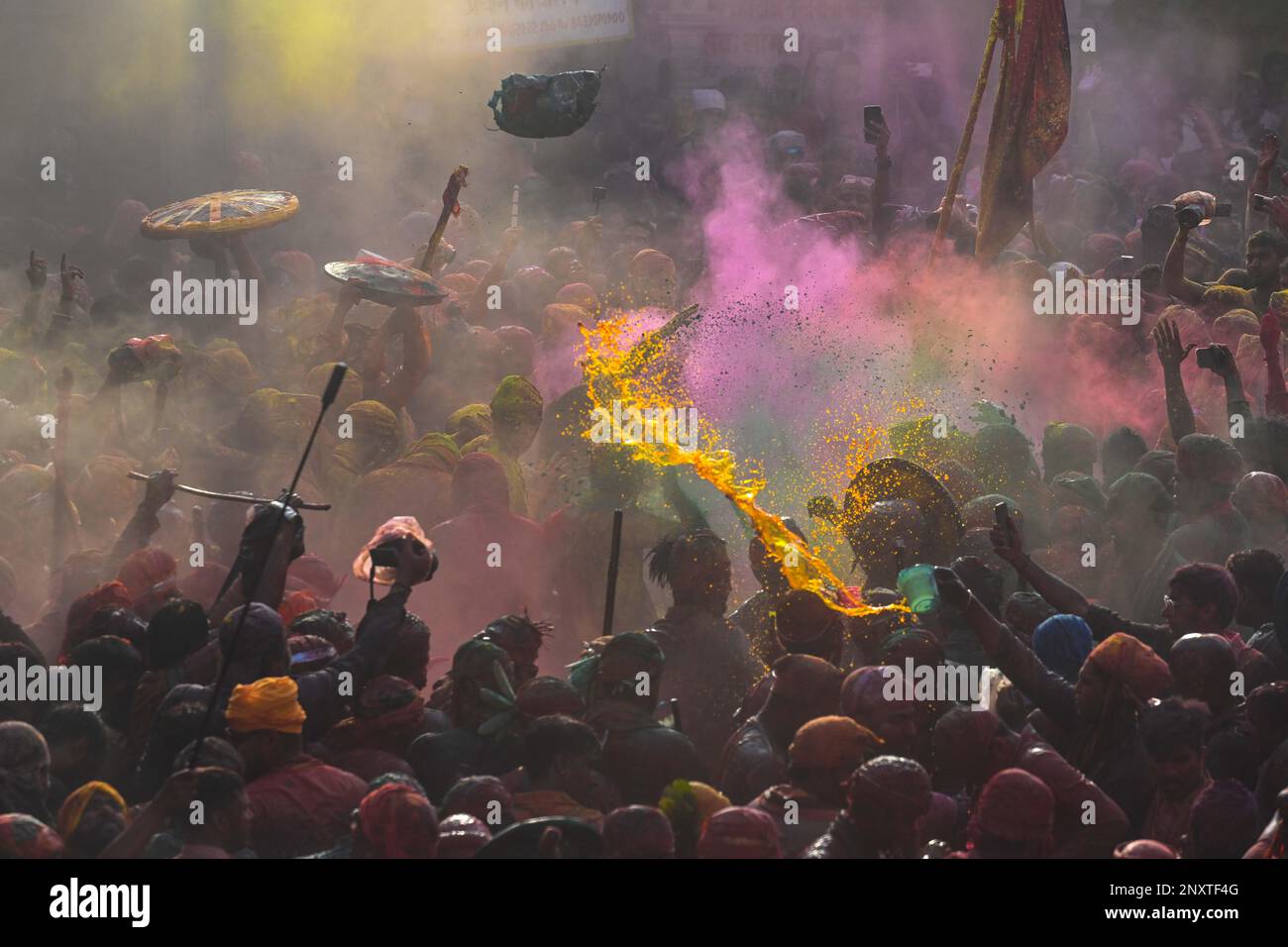 Mathura, India. 01st Mar, 2023. MATHURA, INDIA - MARCH 1: People smear ...
