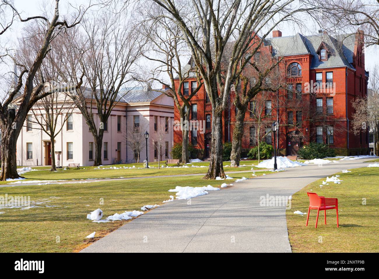 PROVIDENCE, RI -5 MAR 2022- View of the campus of Brown University, a ...