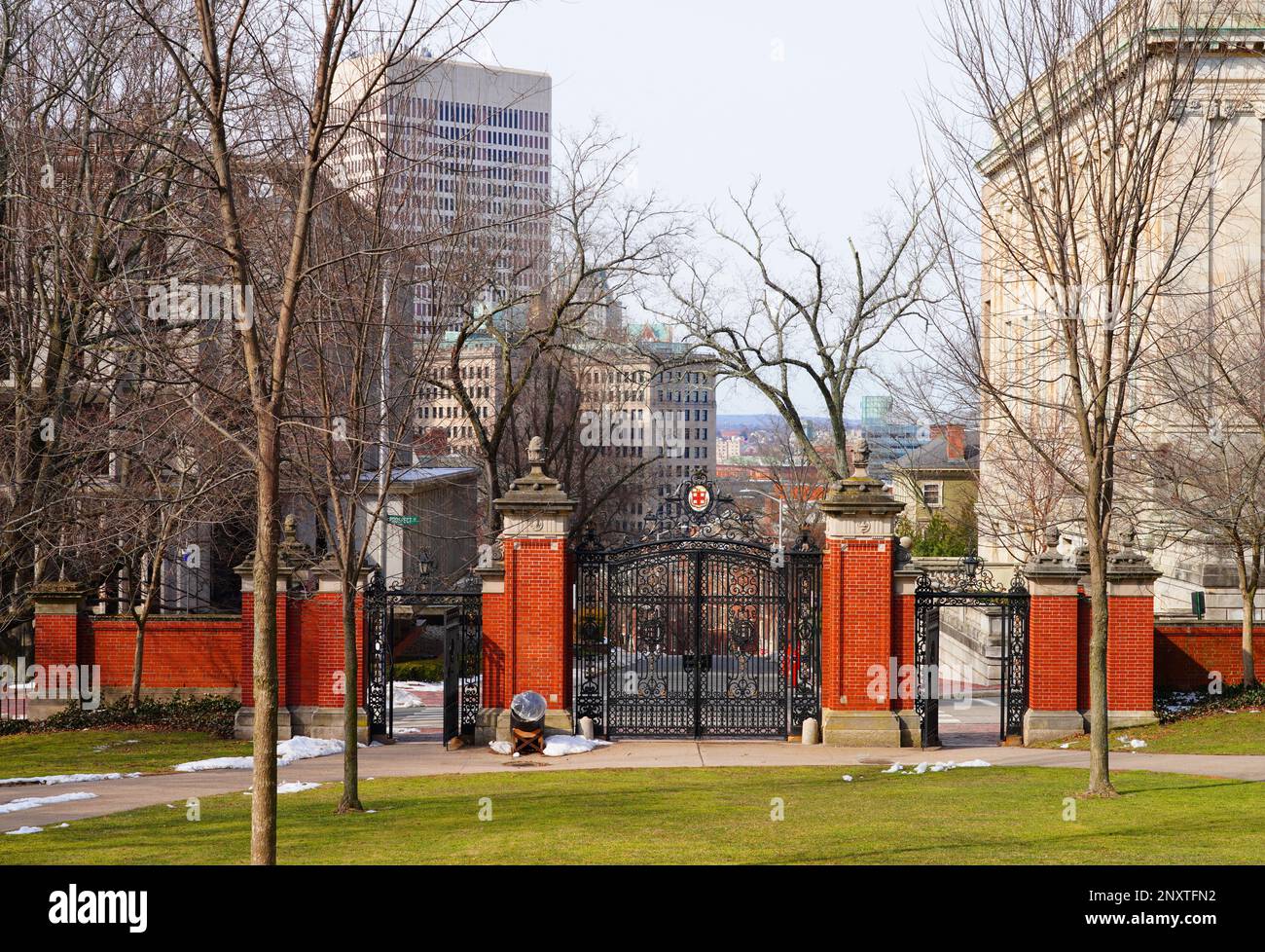 PROVIDENCE, RI -5 MAR 2022- View of the campus of Brown University, a ...