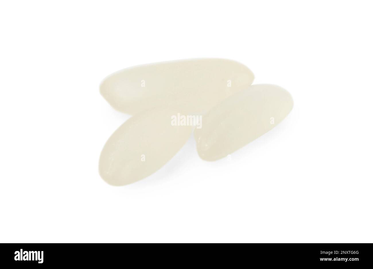 Pile of raw rice on white background. Vegetable planting Stock Photo ...