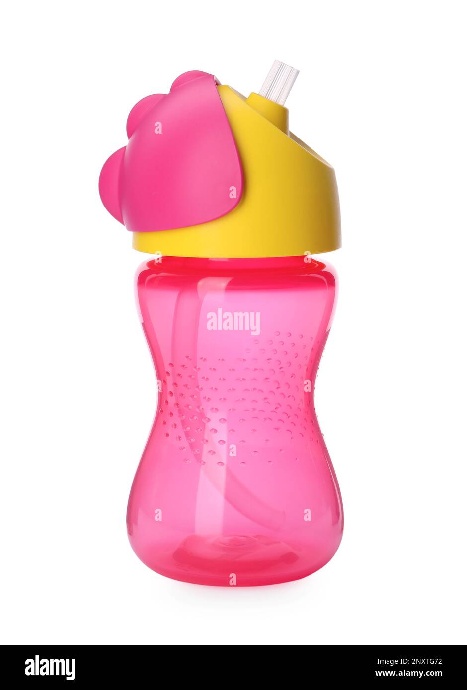 Empty plastic baby bottle isolated on white Stock Photo - Alamy