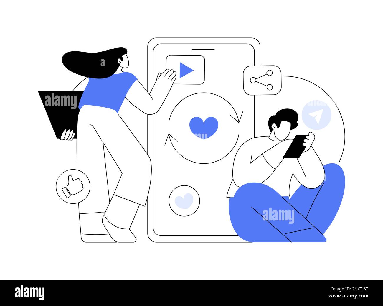 Mindlessly scrolling abstract concept vector illustration Stock Vector Image & Art - Alamy