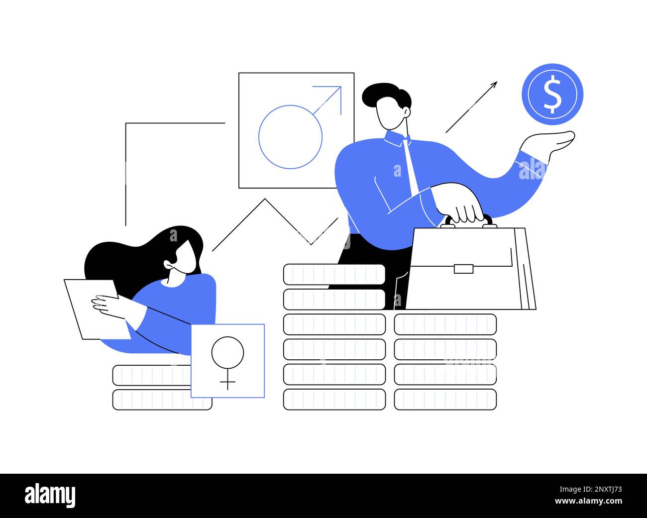 Gender discrimination abstract concept vector illustration Stock Vector ...