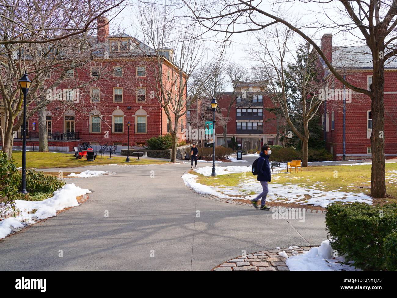 PROVIDENCE, RI -5 MAR 2022- View of the campus of Brown University, a ...