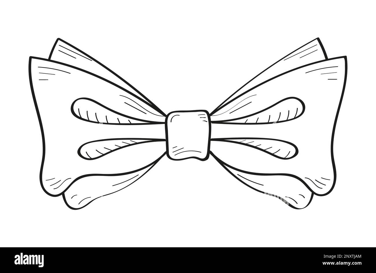Tie bow vector illustration in doodle style. Vinage neck bow for ...