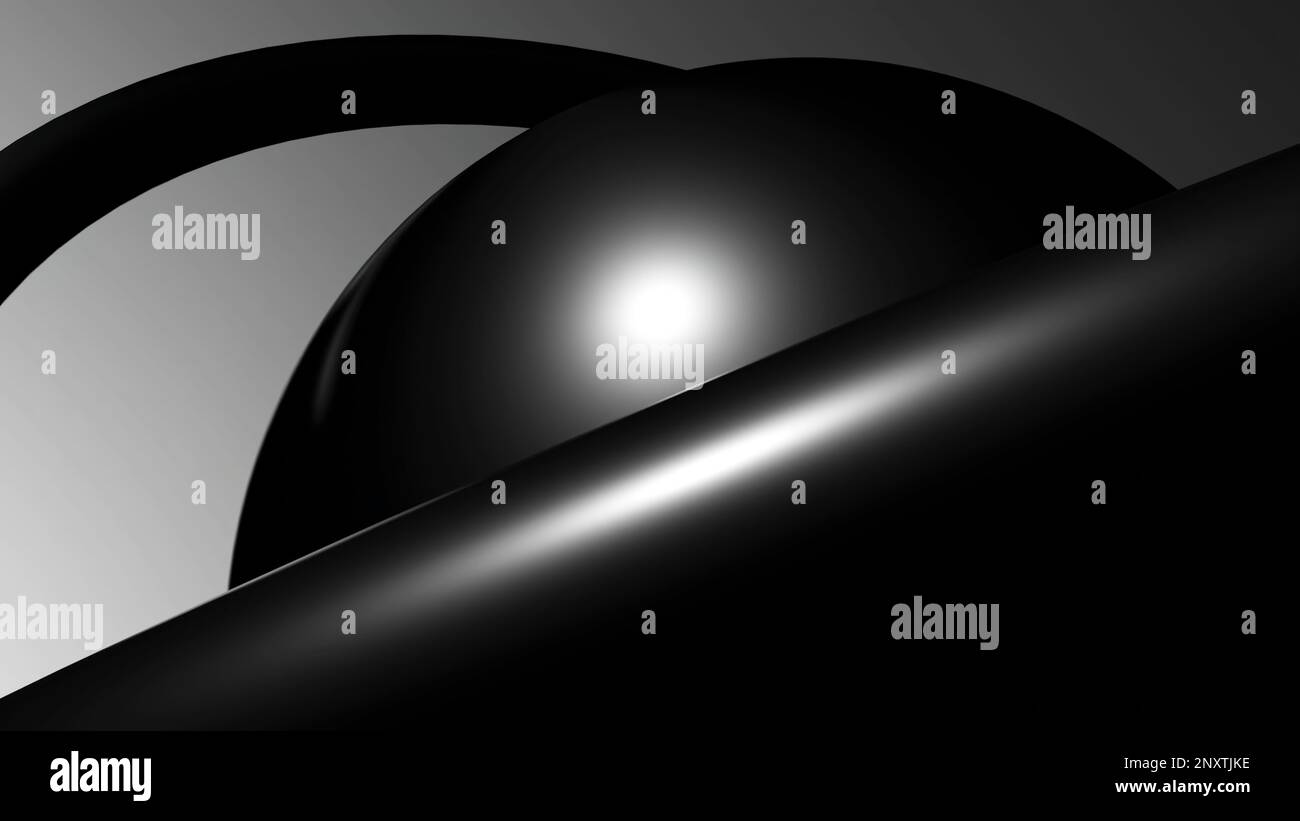 3d metal ball with rotating rings. Design. Stylish 3D animation with ...