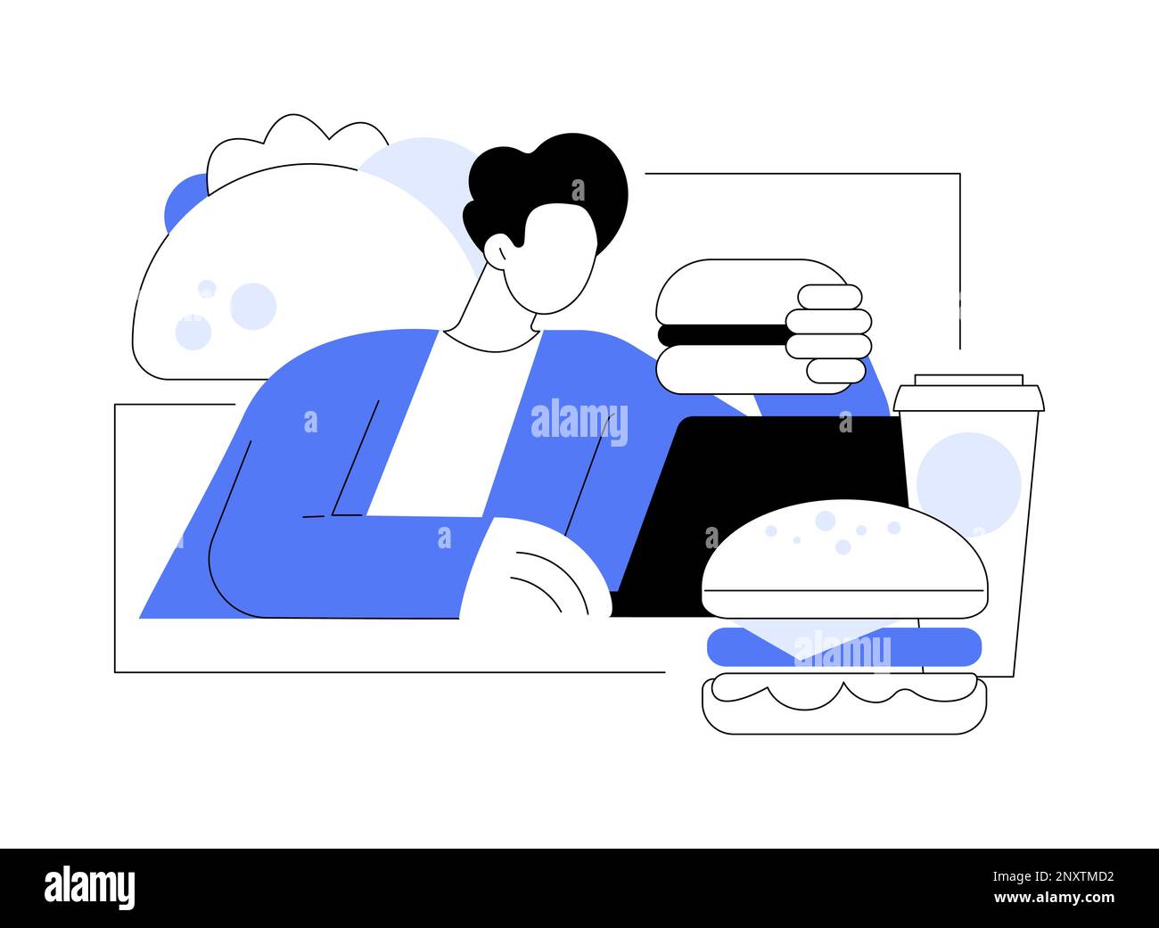 Snacking non-stop abstract concept vector illustration Stock Vector ...